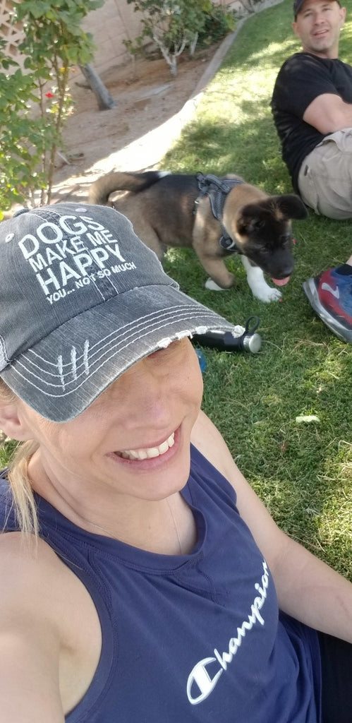 Dogs Make Me Happy - Distressed Hat – Paws Are Life