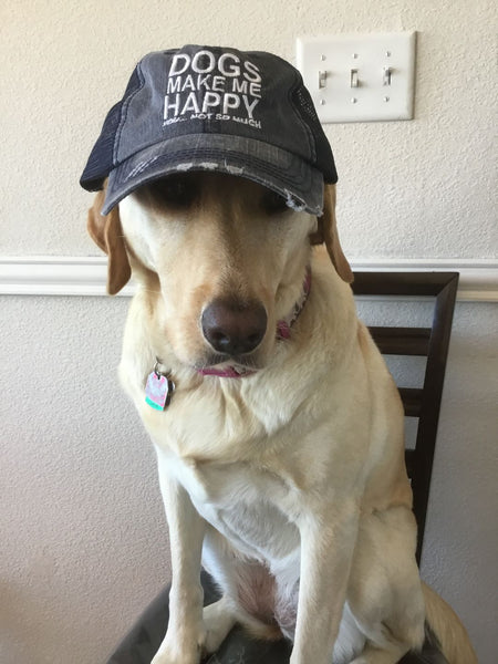 Dogs Make Me Happy - Distressed Hat – Paws Are Life